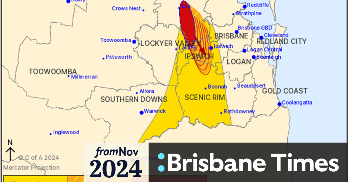 Heavy rainfall, flash flooding possible for parts of south-east Queensland